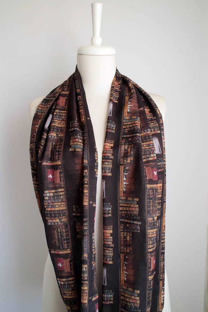 Bookshelf Scarf Infinity Scarf Book Scarf Book Lover Gift - Etsy UK