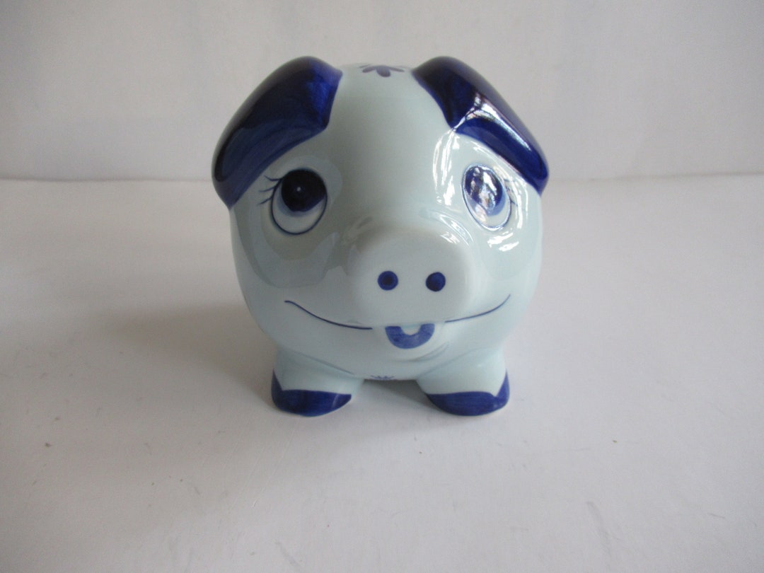 Bosman Delft Blaus 174 Light Blue Pig Piggy Bank Windmill - Etsy