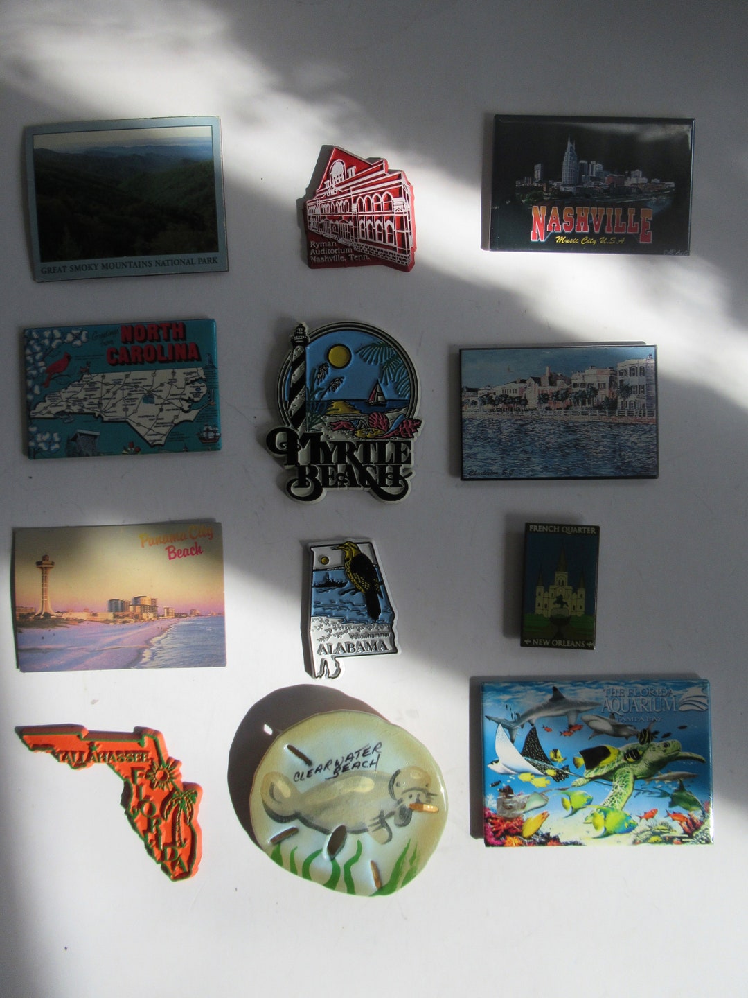 12 Travel Refrigerator Magnets the South Florida Tennessee North South ...