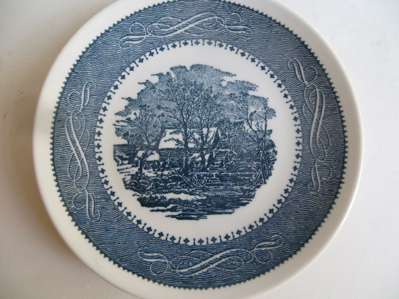 Taylor Smith Taylor Currier and Ives Blue Dishes 15 Pieces - Etsy
