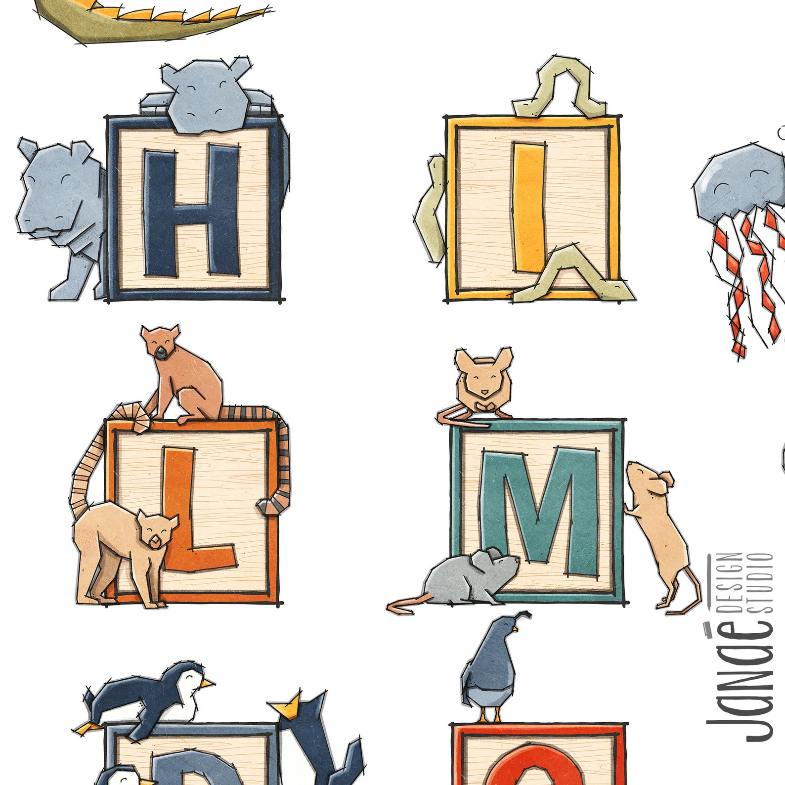 Animal Alphabet Blocks: A Playful and Educational Digital Download ...