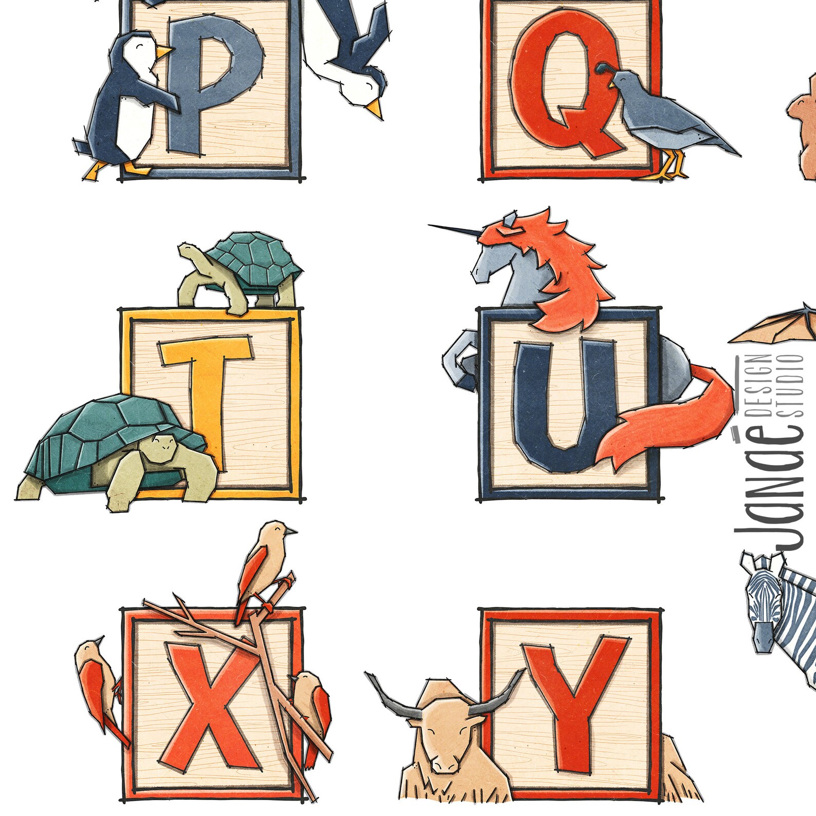 Animal Alphabet Blocks: A Playful and Educational Digital Download ...
