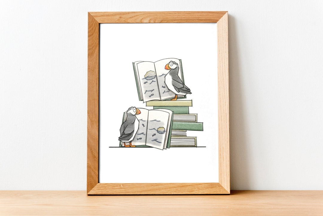 Puffin Readers: A Charming Pair of Bookworms - Digital Download Artwork ...