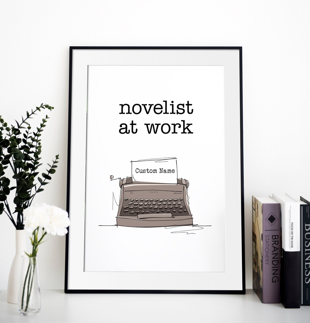 Novelist at Work - Customizable Digital Download Artwork of a ...
