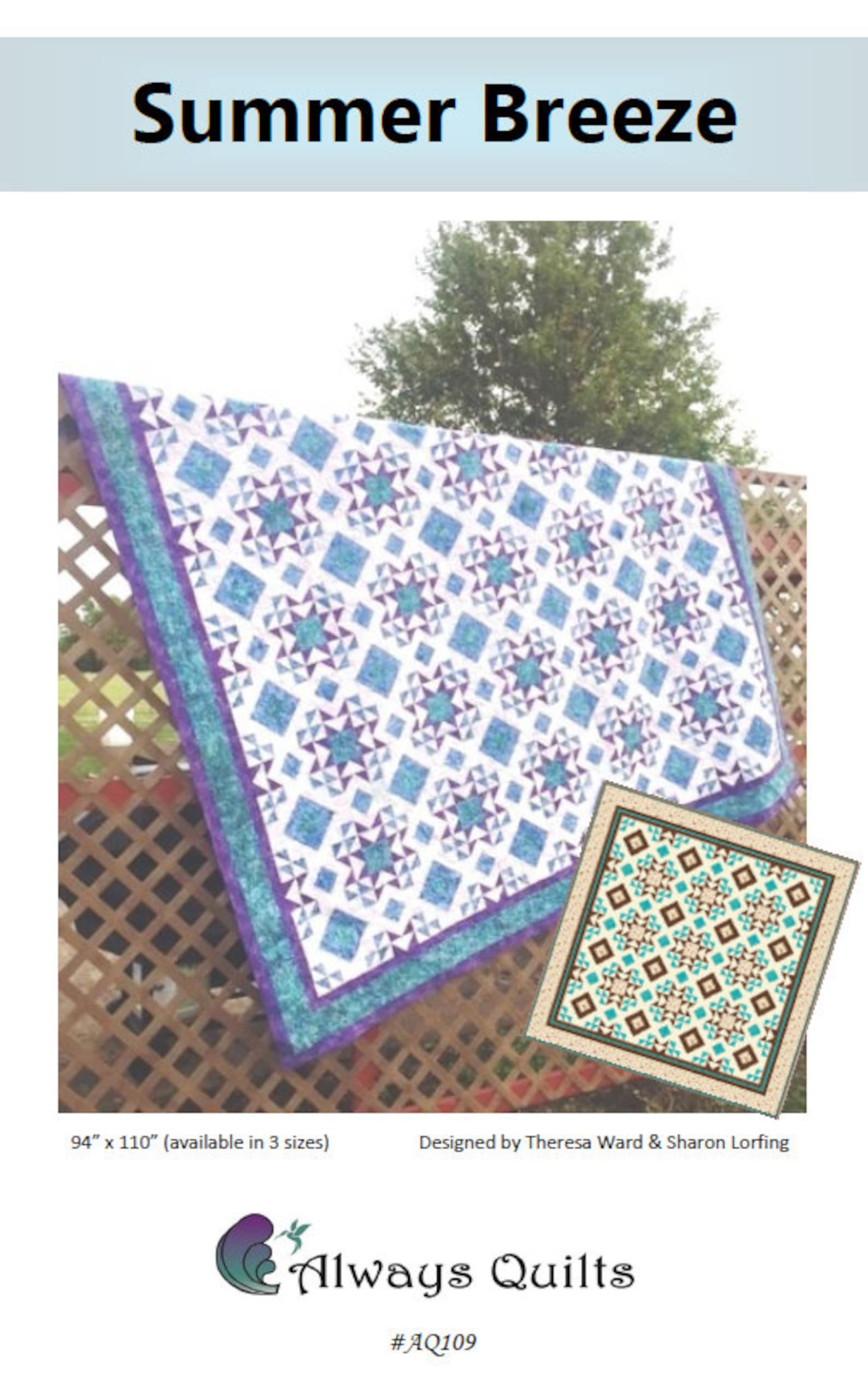 SUMMER BREEZE, Pdf Quilt Pattern, Throw, Queen & King Sizes - Etsy