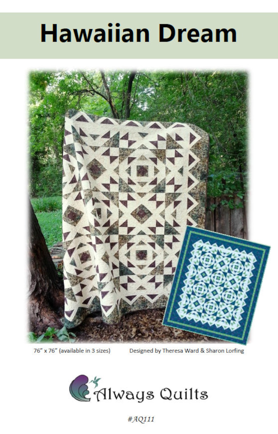 HAWAIIAN DREAM, Pdf Quilt Pattern, Throw, Queen and King Sizes - Etsy