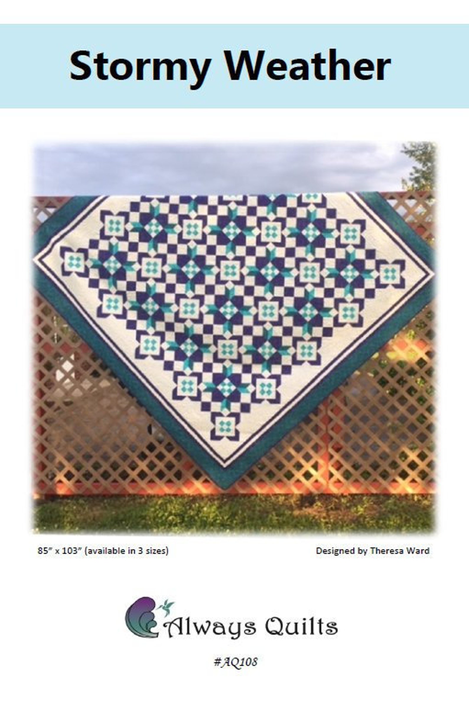 STORMY WEATHER, Pdf Quilt Pattern, Throw, Queen & King Sizes - Etsy