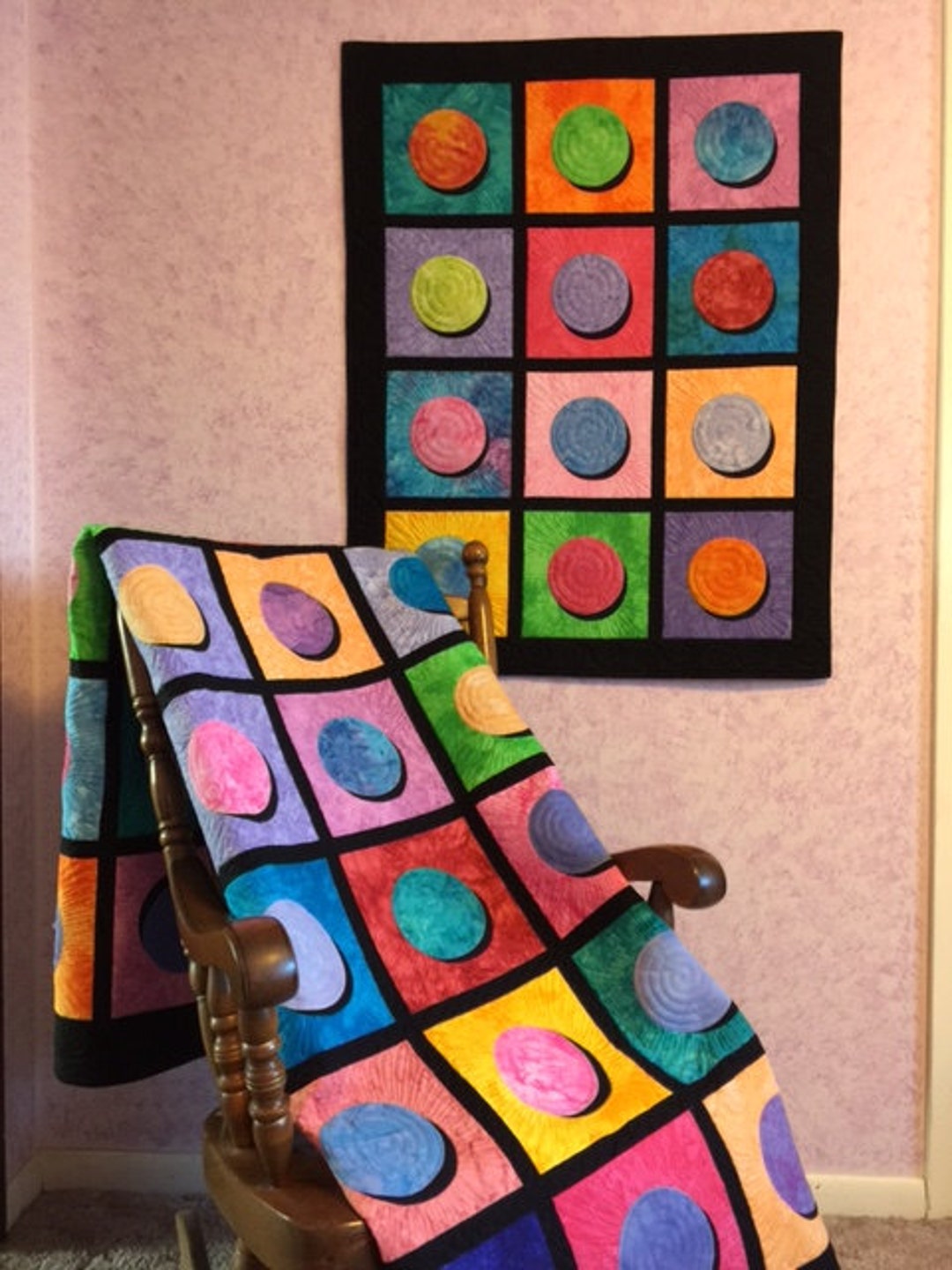 CIRCLES & SHADOWS, Pdf Quilt Pattern, Wall Hanging (33" X 43") or Quilt ...