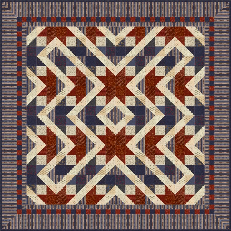 GEMINI SKY, Pdf Quilt Pattern, 2 Sizes (large Throw and Queen) - Etsy