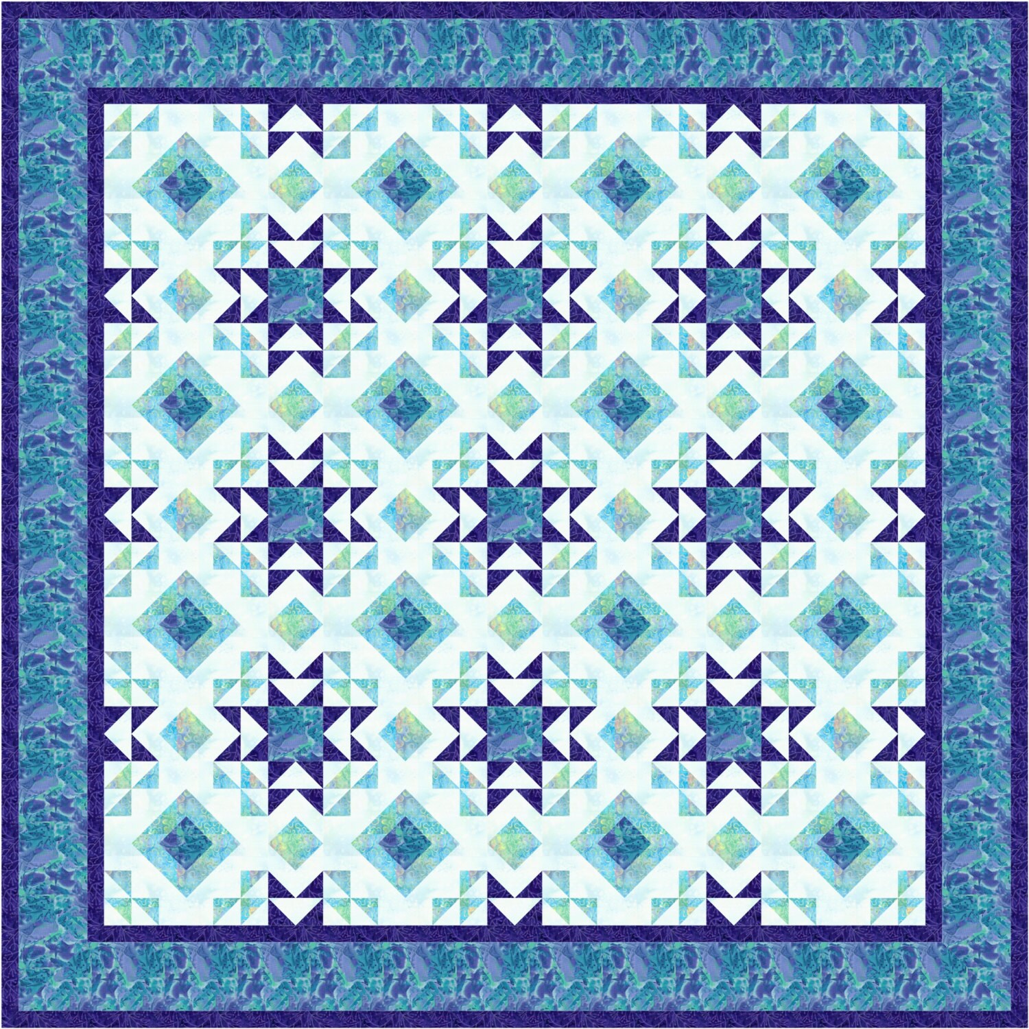 SUMMER BREEZE, Pdf Quilt Pattern, Throw, Queen & King Sizes - Etsy