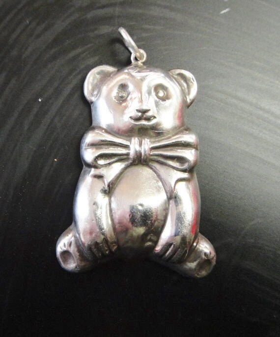 sterling silver teddy bear - Gem