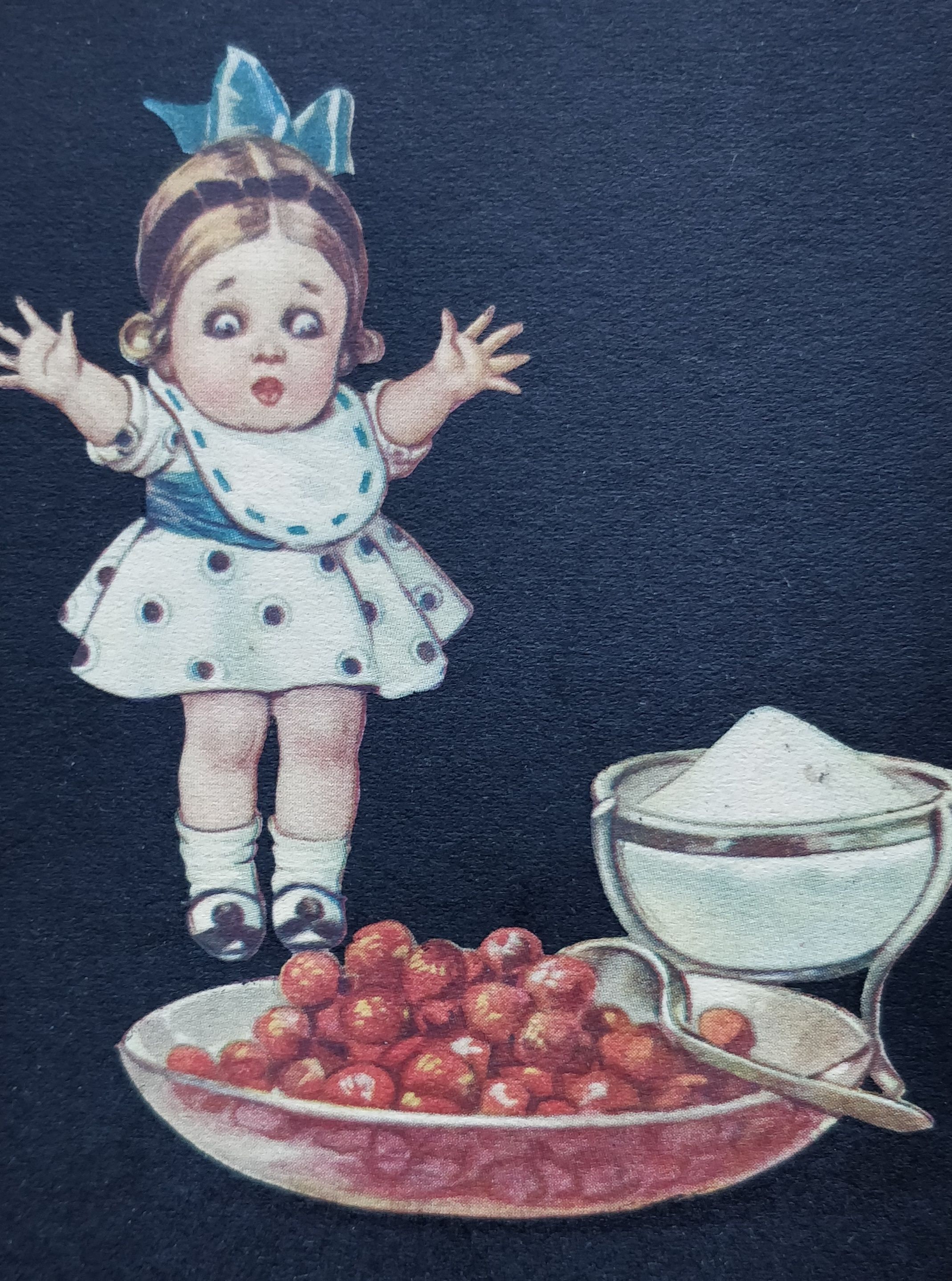 Artist Postcard Little Girl and Berries Circa 1930 Sugar - Etsy
