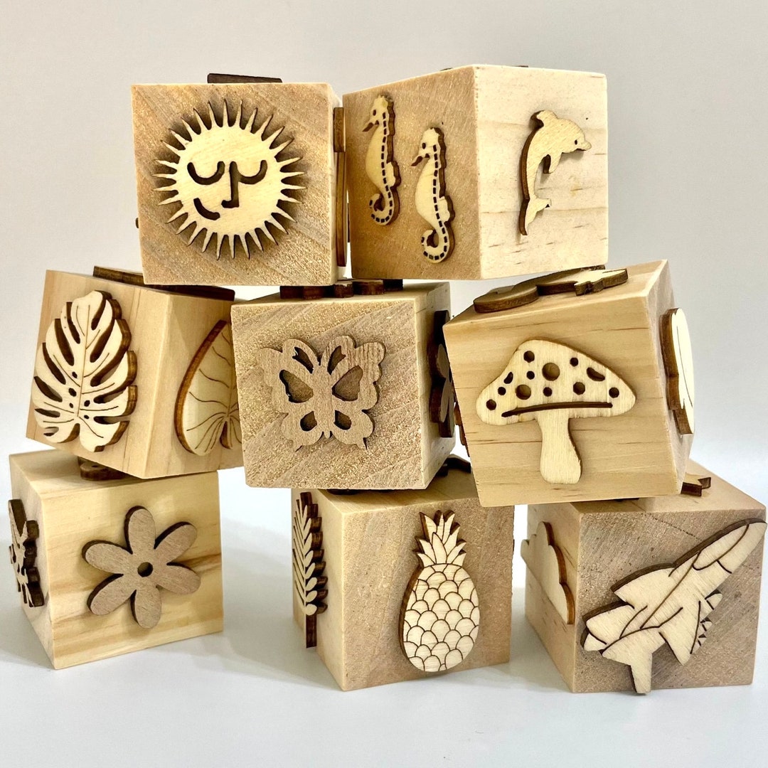 Wooden Block Stamp- Play Dough Natural Eco-friendly Tools Ocean ...