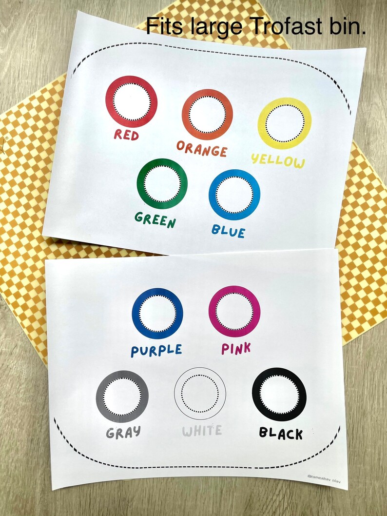Color Sorting Printable Trofast Lid Bin Insert- Flisat Table, Sensory ...