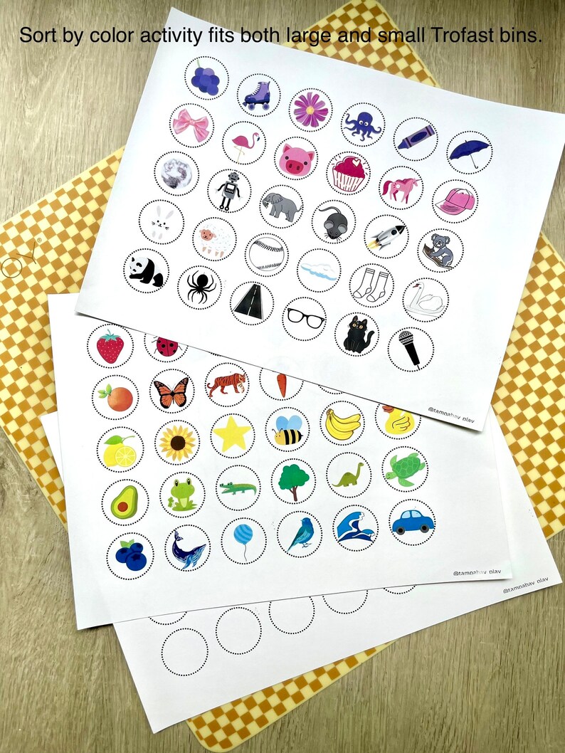 Color Sorting Printable Trofast Lid Bin Insert- Flisat Table, Sensory ...