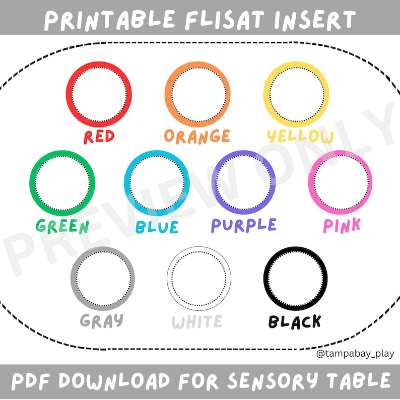 Color Sorting Printable Trofast Lid Bin Insert- Flisat Table, Sensory ...