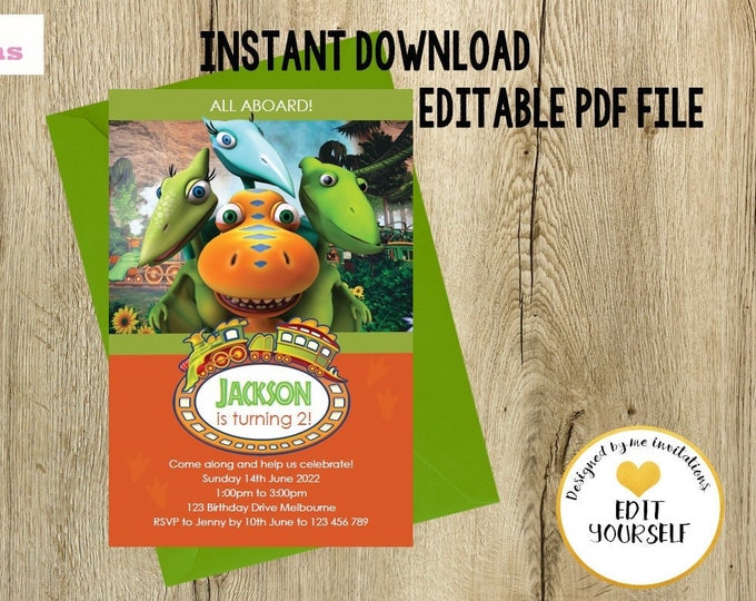 Dinosaur Train Party Invitation, Dinosaur Train Birthday Invitation ...