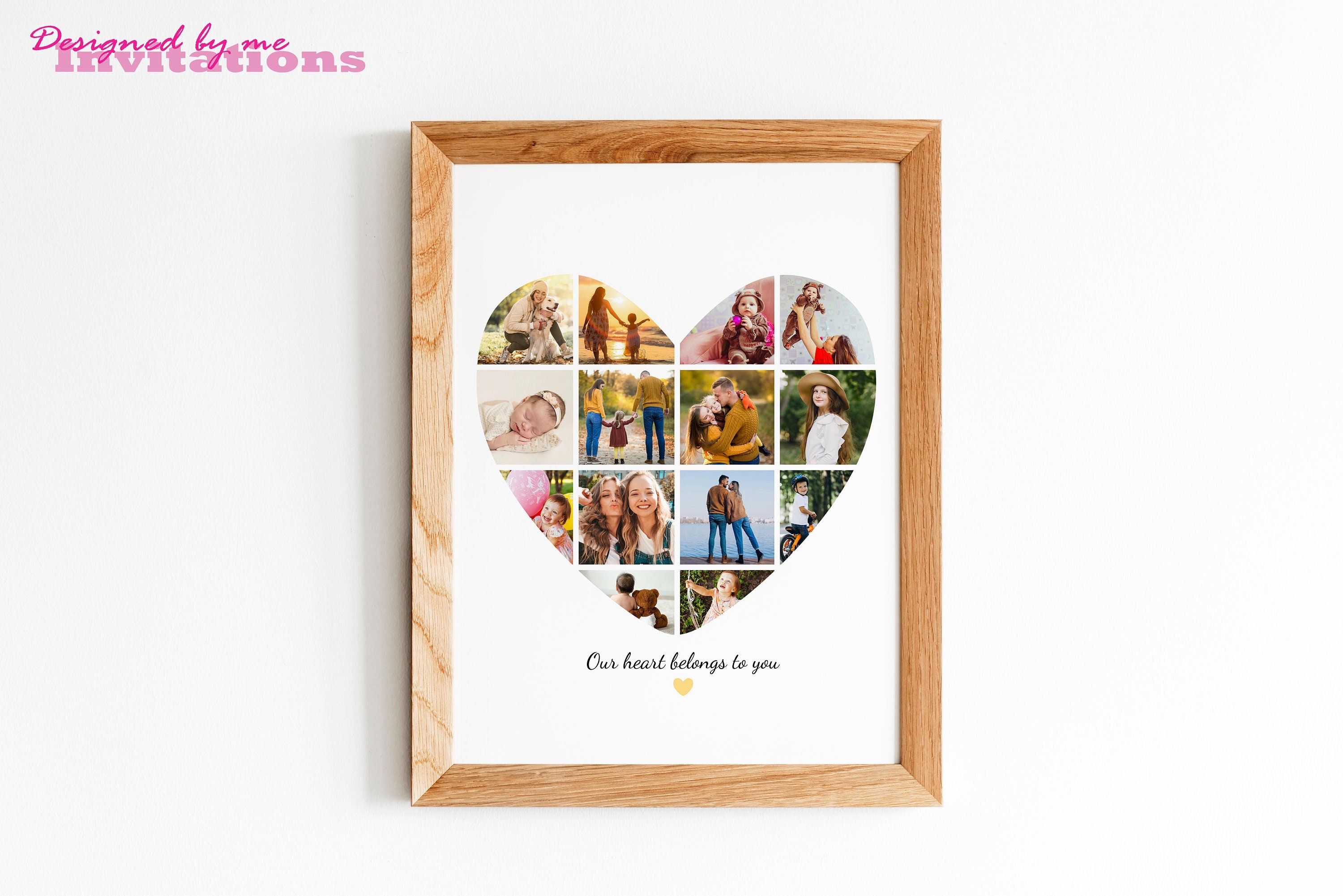 Heart Collage Print Custom Collage Photo Print Birthday Wall - Etsy ...