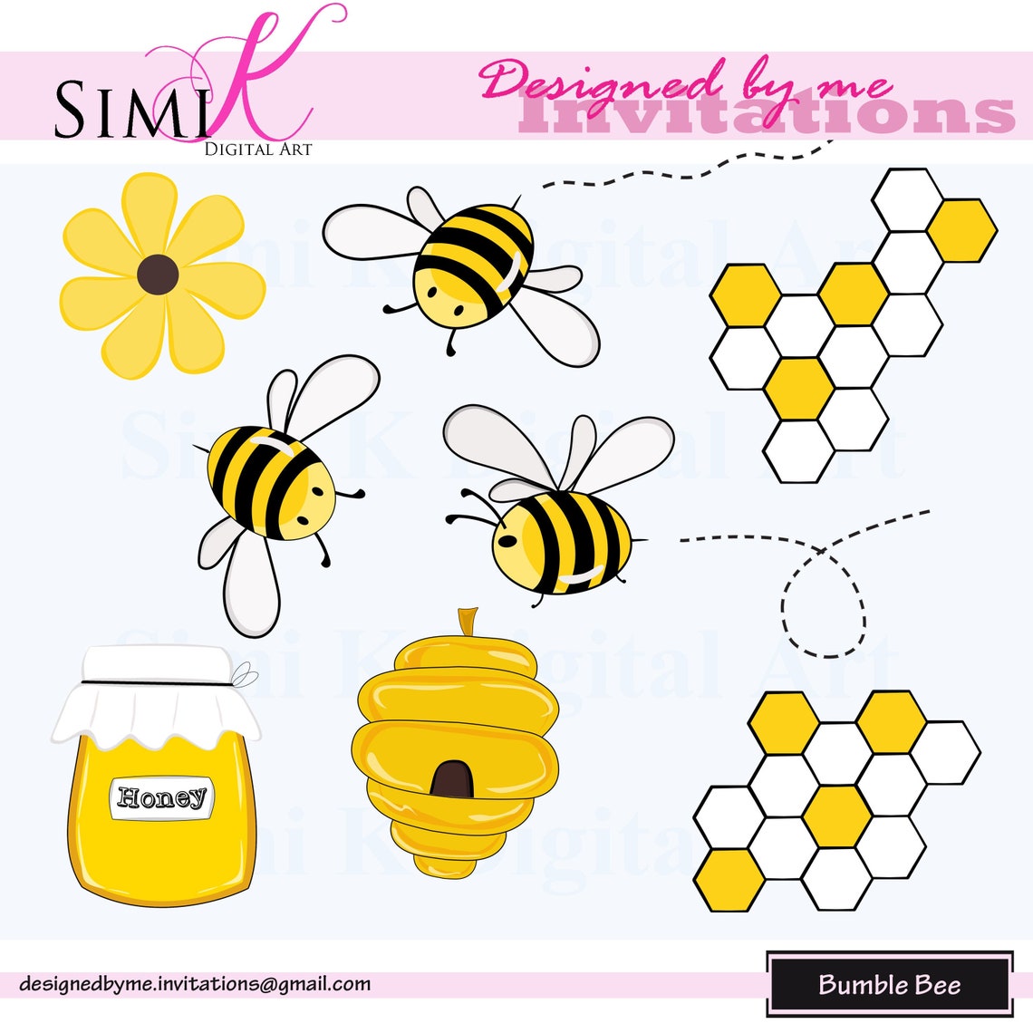 Bumble Bee Clip Art Set Bee Clip Art Graphics Cute Clip Art | Etsy
