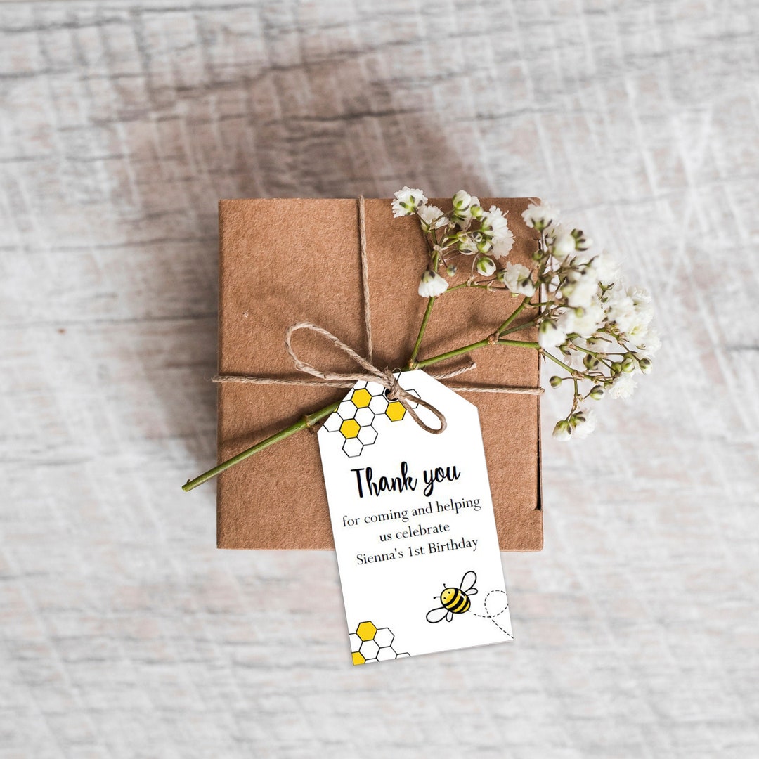 Bumble Bee Thank You Gift Tag / Bee Birthday Favour Tags, Bee Baby ...