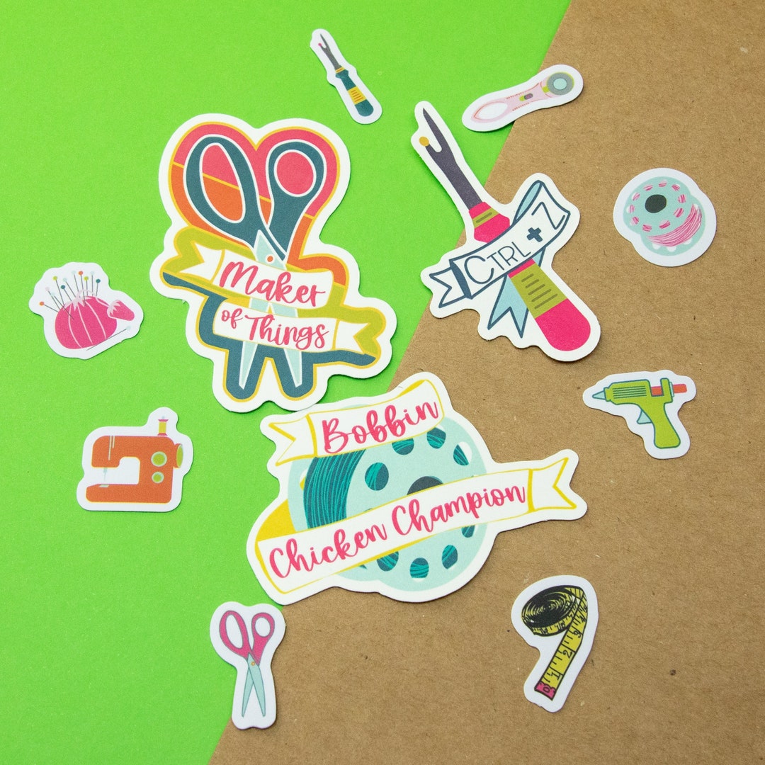 Sewing Stickers Fun Pack Quilting Stickers Sewing Decal - Etsy