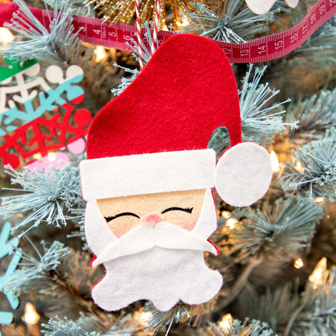 Christmas Felt Santa Pattern Ornament, Felt Pattern Santa, Felt Pattern ...