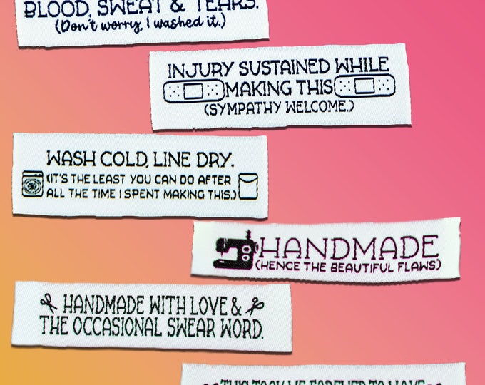 Funny Sewing Labels Best Seller Pack | Woven Labels | Clothing Labels ...
