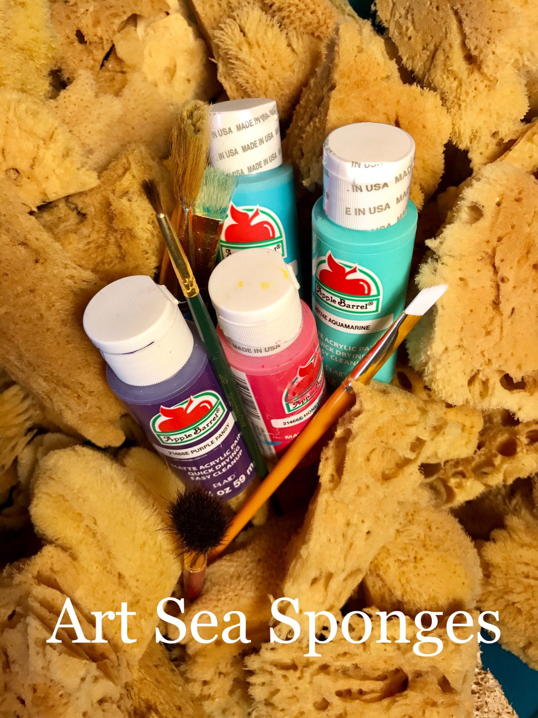 100 Pc. Art Set Natural Sponges Artist Pottery Faux Painting Canvis ...