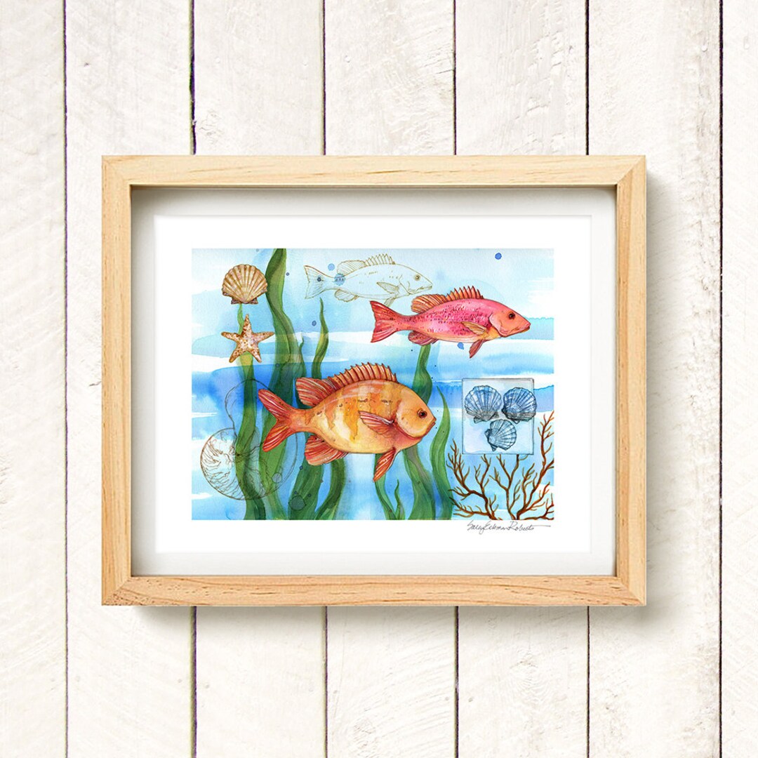 Ocean Reef Fish - Watercolor Art Print - Etsy
