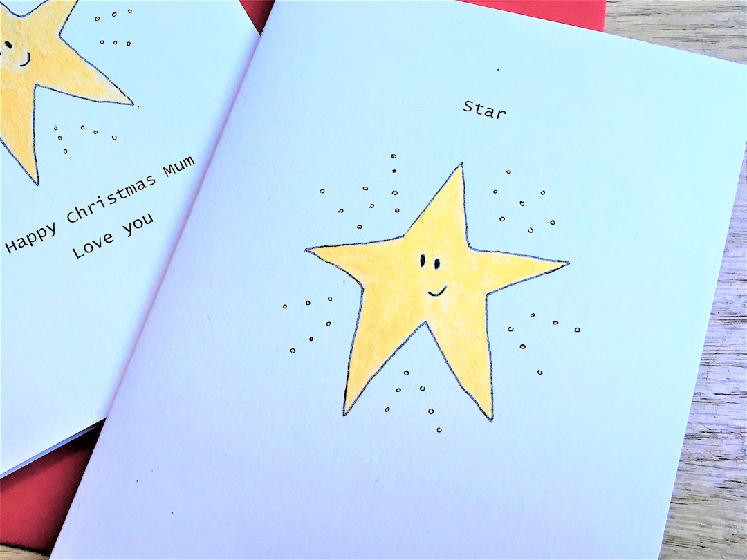 Gold Star Card, Thank You Card Can Be Personalised. Handmade Recycled ...
