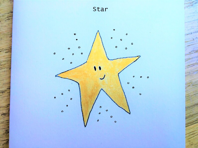 Gold Star Card, Thank You Card Can Be Personalised. Handmade Recycled ...