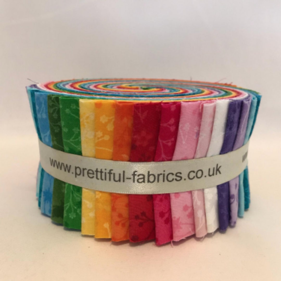 Flutter Cotton Rainbow Jelly Roll 100% Cotton , Quilting, Patchwork NEW ...