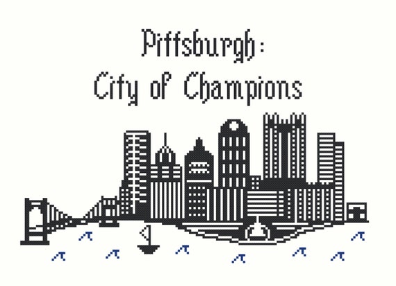 Craft Supplies & Tools Sewing & Fiber Pittsburgh Skyline and Incline ...