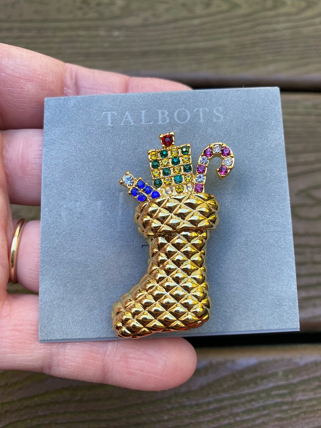 Vintage Jewelry Beautiful Talbot’s Gold Tone and Rhinestone Christmas ...