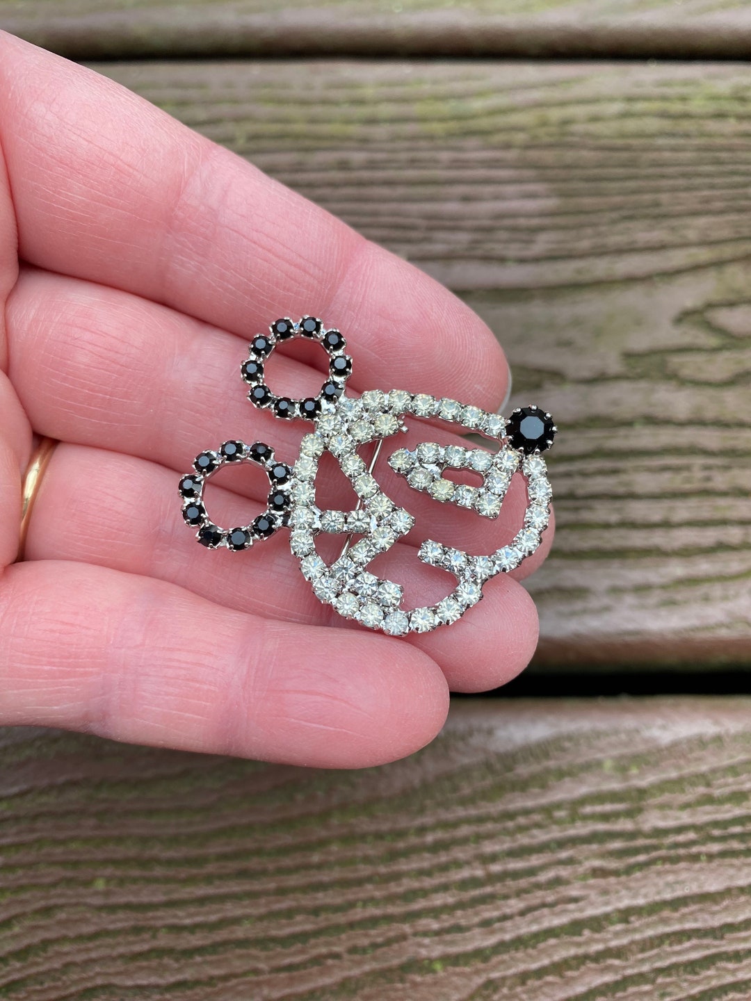 Vintage Jewelry Adorable Rhinestone Disney Mickey Mouse Pin Brooch - Etsy