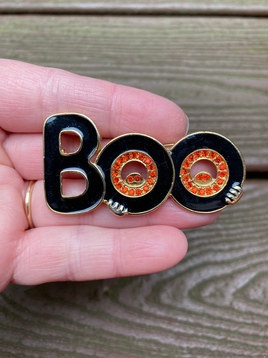 Vintage Jewelry Adorable Enamel and Rhinestone Boo With Monsters ...