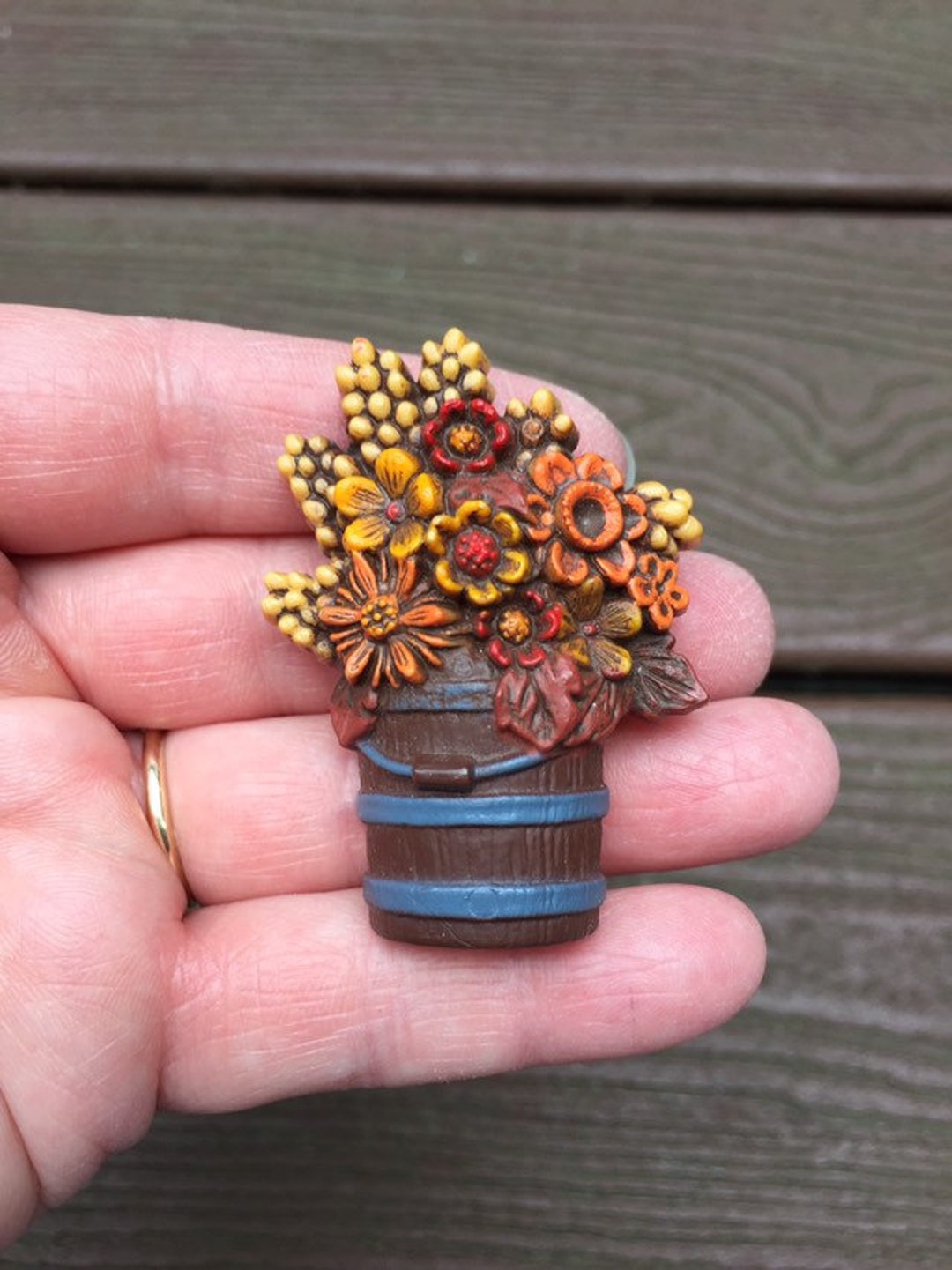 Bijoux vintage signé poinçon bel automne automne Thanksgiving seau de ...