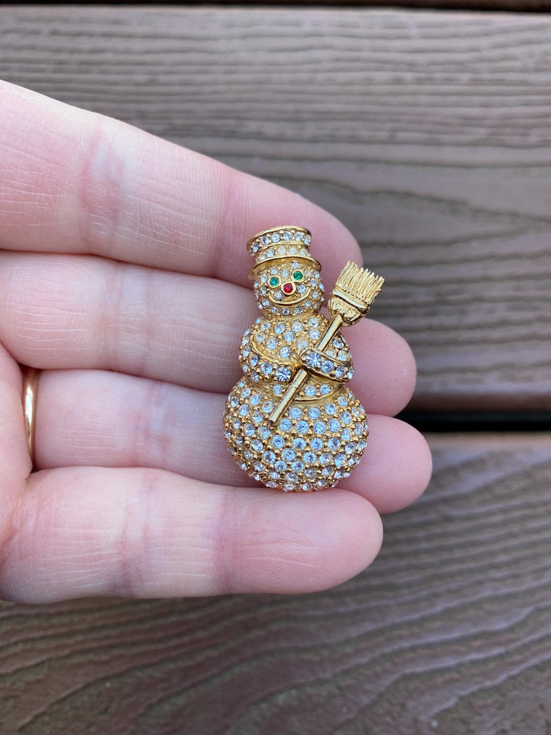 Vintage Jewelry Signed Erwin Pearl Beautiful Pave Rhinestone Snowman ...