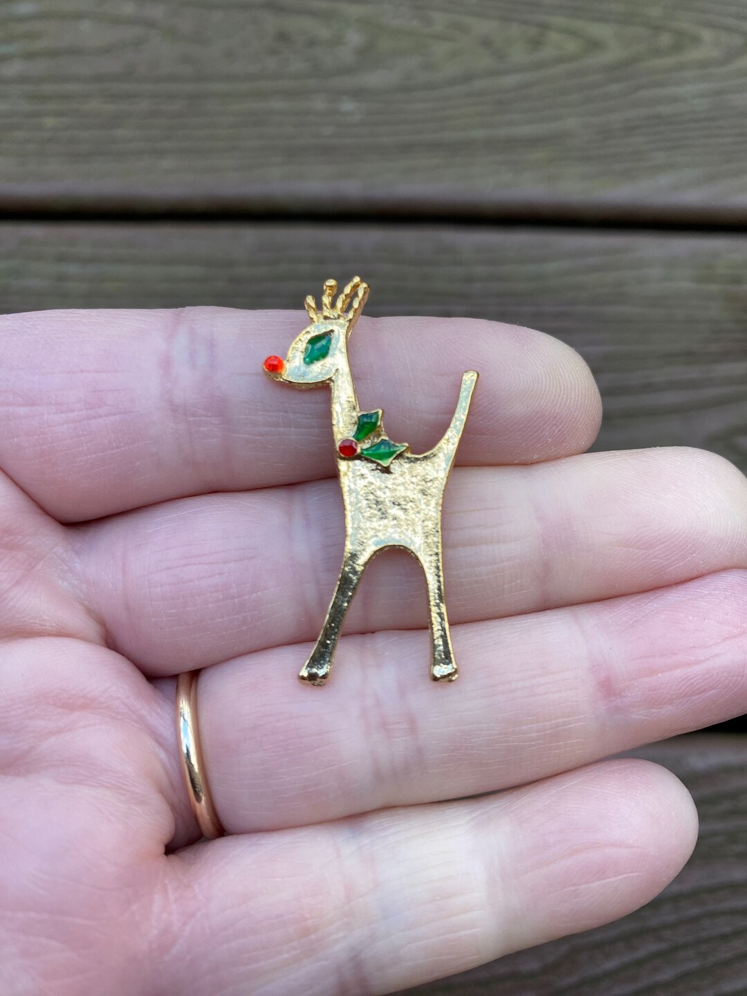 Vintage Jewelry Adorable Mid Century Rudolph the Red Nosed Reindeer Pin ...