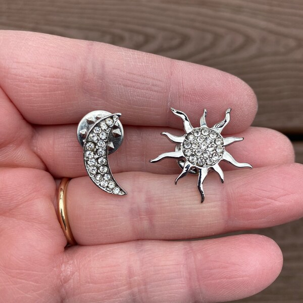 Silver Moon Brooch - Etsy