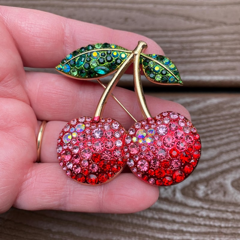 Cherry Brooch - Etsy