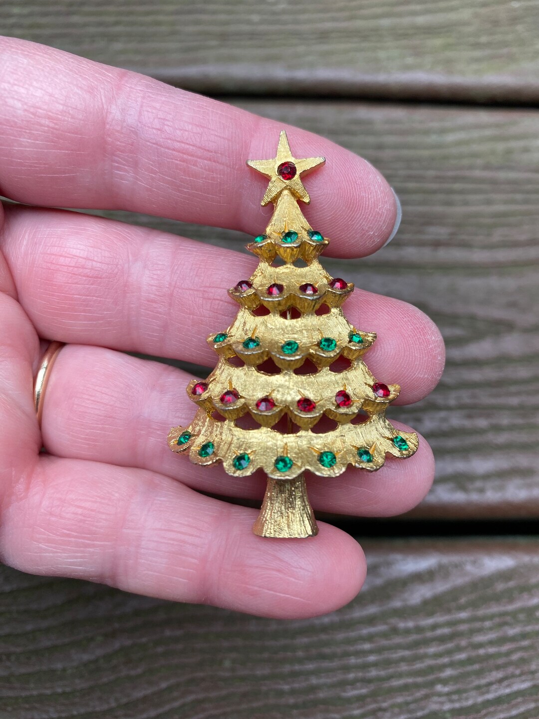 Vintage Jewelry Signed Mylu Gorgeous Mid Century Rhinestone Christmas ...