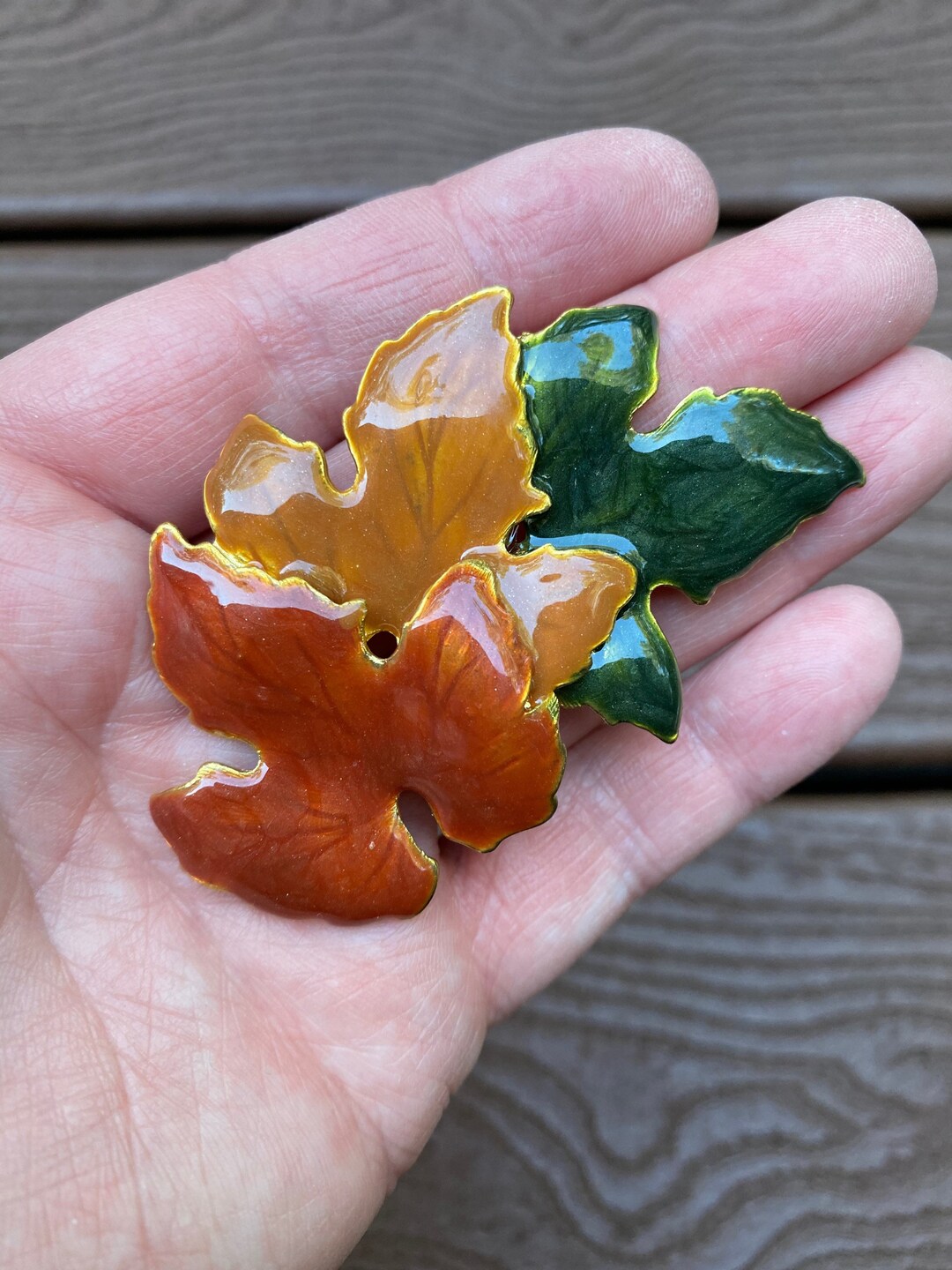Vintage Jewelry Beautiful Enamel Fall Autumn Leaves Pin Brooch - Etsy