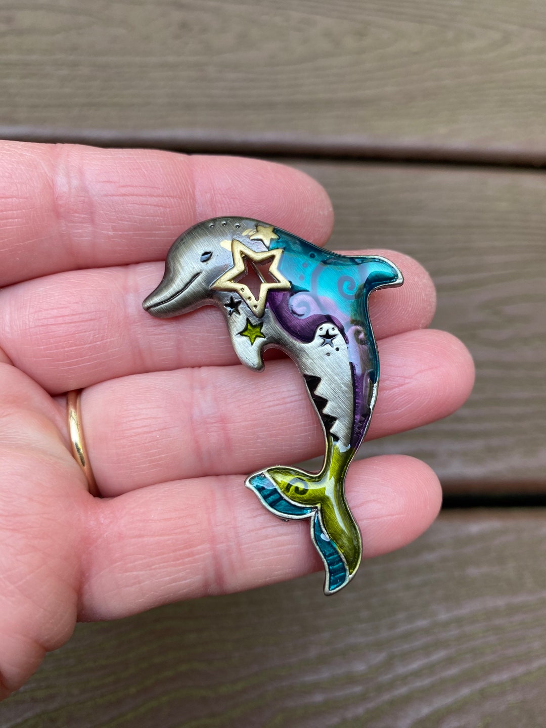 Vintage Jewelry Adorable Enamel Dolphin Pin Brooch - Etsy