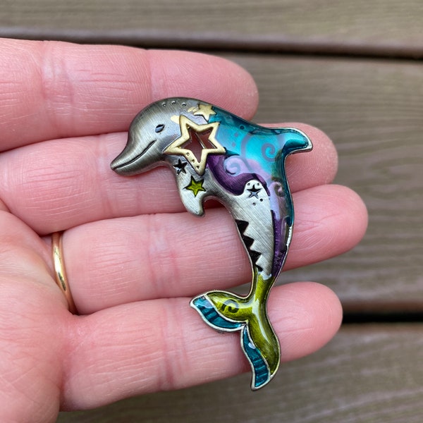 Dolphin Brooch - Etsy
