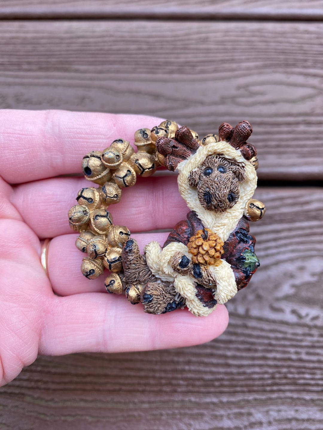 Vintage Jewelry Adorable Boyd’s Bears Moose With Pinecone and Jingle ...