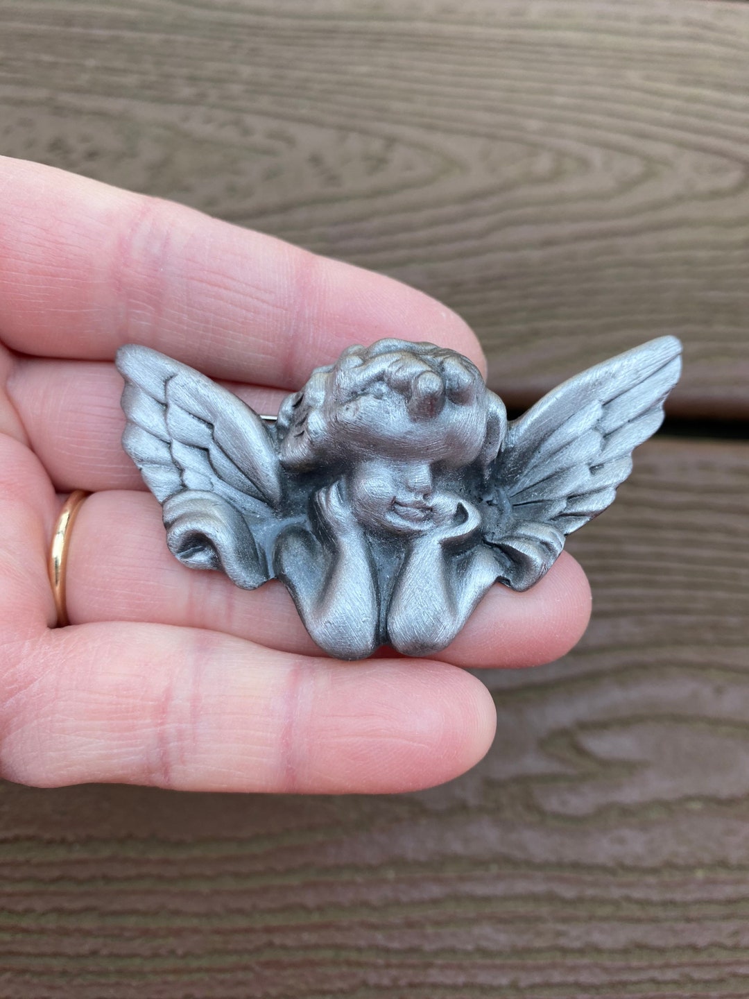 Vintage Jewelry Adorable Pensive Angel Cherub Cupid Pin Brooch - Etsy