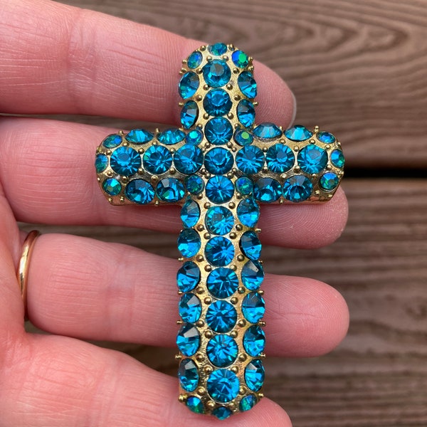 Rhinestone Cross Pin - Etsy