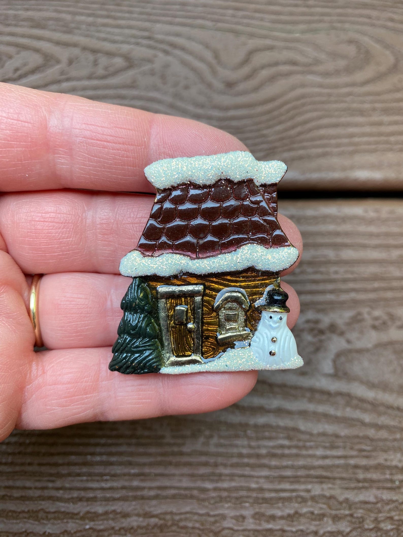 Vintage Jewelry Signed LF Adorable Country Christmas Cottage House With ...