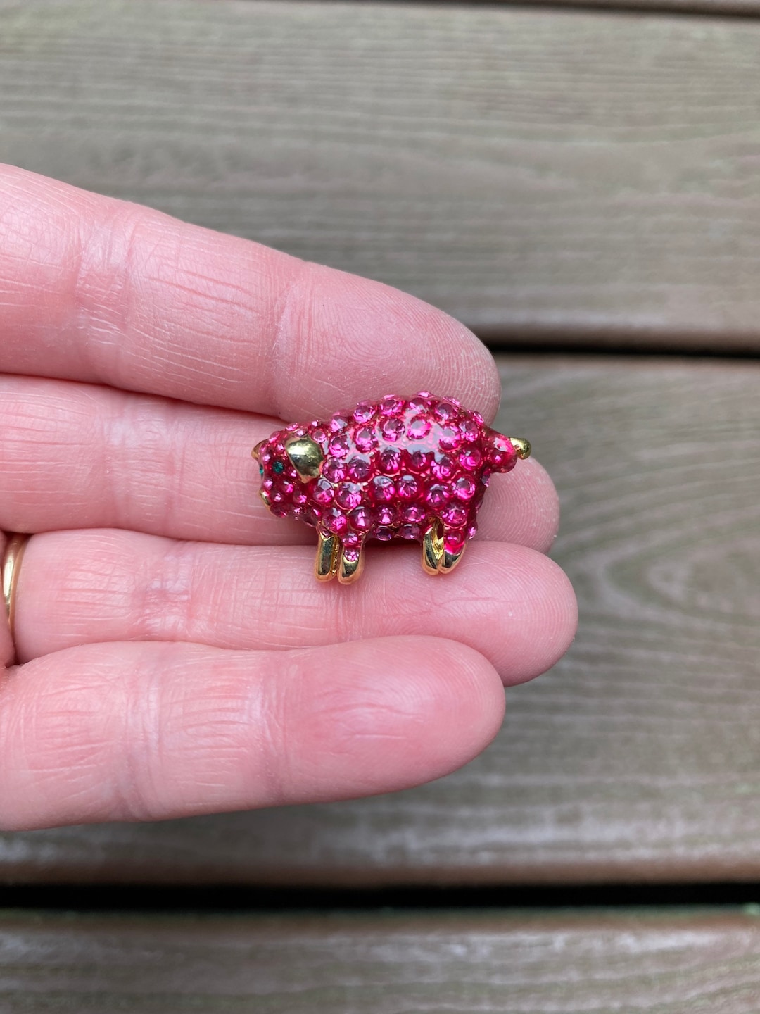 Vintage Jewelry Adorable Blingy Rhinestone Pink Piggy Pig Pin Brooch - Etsy